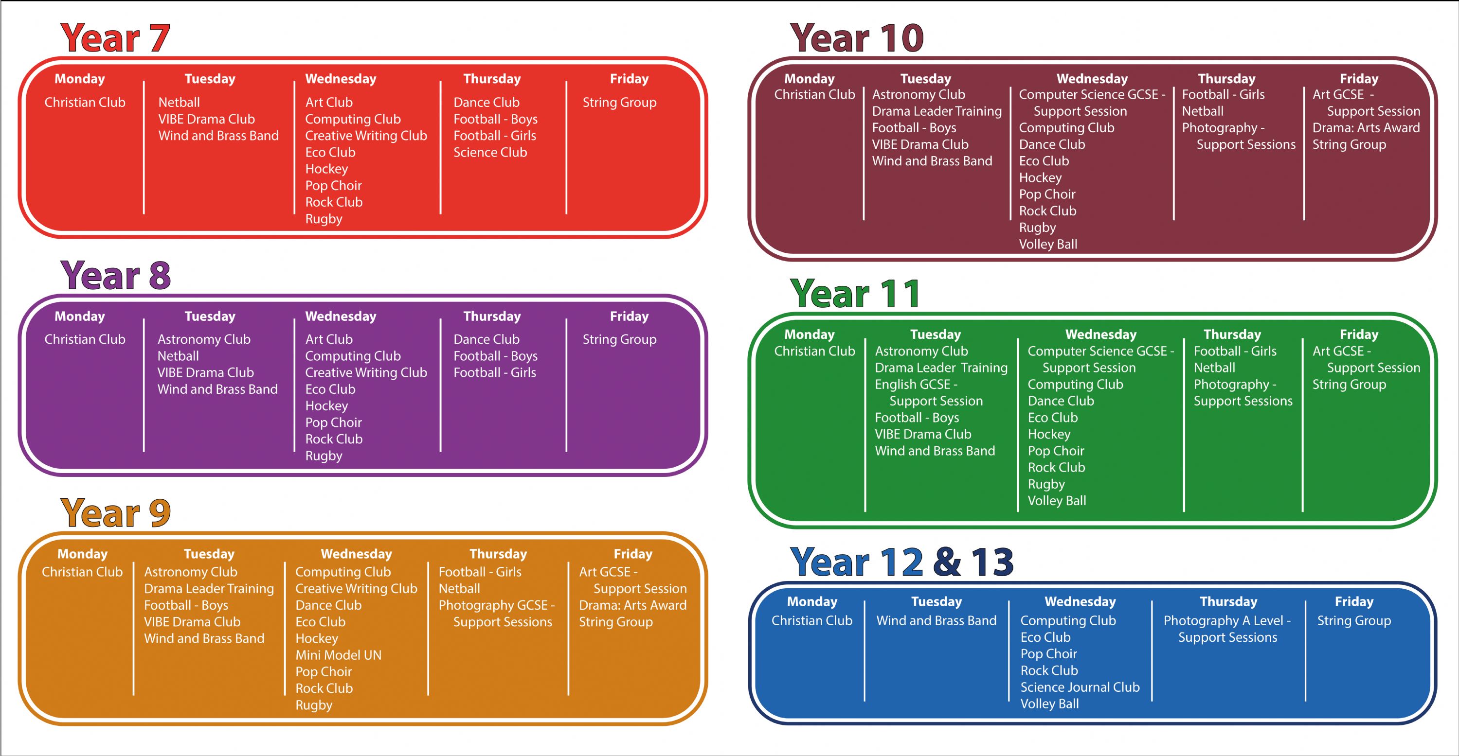 North Leamington School - Extra-curricular activities